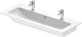 Duravit ME by Starck - Dvojumyvadlo 123x49 cm, s přepadem, 2 otvory pro baterii, DuraShield, matná bílá 236112AC24