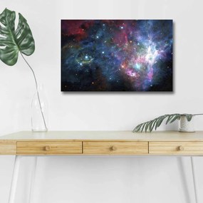 Obraz s LED osvětlením BAREVNÁ GALAXIE 45 x 70 cm