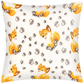 Bellatex Polštářek ELLÍK dětský motiv 35x40 cm Lištička Oranžová,Bílá