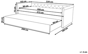Postel s přistýlkou v tmavě zeleném čalounění 90 x 200 cm LIBOURNE Beliani