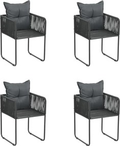 5dílný zahradní jídelní set černý 3156496
