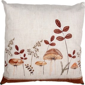 Béžový polštář s houbičkami Little Forest Jewels - 45*45*4 cm