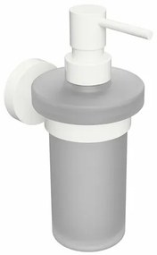 Sapho XR101W X-Round White dávkovač mýdla 230 ml, mléčné sklo/bílá