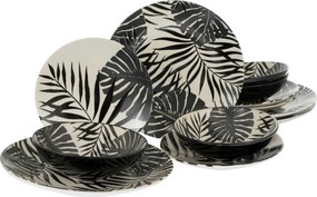 XXXLutz KOMBINOVANÁ SOUPRAVA TROPICANA BLACK 12dílné Creatable - Online Only nádobí - 007768133902