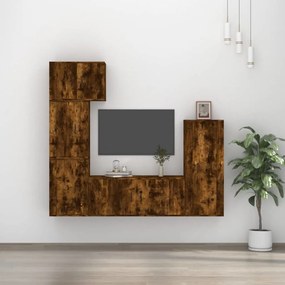 vidaXL 5dílný set TV skříněk kompozitní dřevo [3188809] Barva: kouřový dub