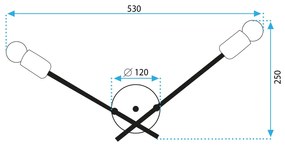 Toolight Nástěnná lampa APP1119-2W Black
