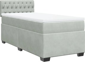 Box spring postel s matrací světle šedá 80 x 200 cm samet 3286168