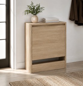 botník, výklopná dvířka, dřevo kompozitní, 55x59x22 cm, dub sonoma, Dekorino BB20260034