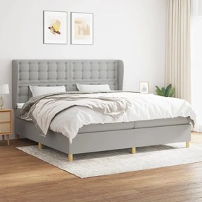 Box spring postel s matrací světle šedá 200 x 200 cm textil 3128869