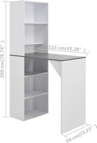 Barový stůl se skříní bílý 115 x 59 x 200 cm 280231