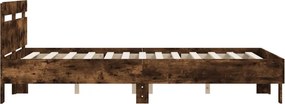 Rám postele s čelem kouřový dub 135 x 190 cm kompozitní dřevo 3207445