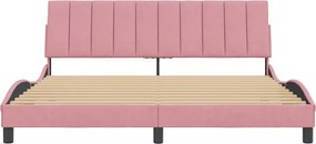 Rám postele bez matrace Hanko růžový 180x200 cm samet 3207866