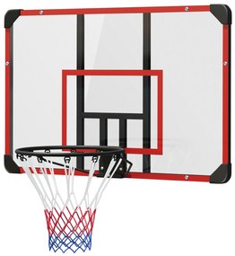 SPORTNOW basketbalový koš, basketbalová deska s košem, basketbalová síť s basketbalovou deskou, nástěnná, pro venkovní použití, ocel, 113 x 61 x 73 c…