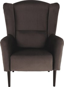 designové křeslo, ušák, Velvet látka hnědá / vzor Terra, Tempo Kondela BELEK