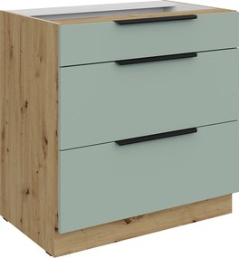 ARIA st | dolní skříňka 80 D 3S zásuvková | 80 cm | PREMIUM BOX | artisan/aquamarine
