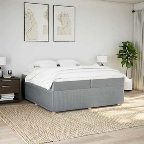 Box spring postel s matrací světle šedá 200 x 200 cm textil 3285595