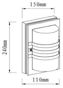 Lucide 14826/01/30 - Venkovní nástěnné svítidlo PRIVAS 1xE27/60W/230V IP44