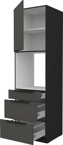 ARIA pe | vysoká skříňka 60 DPS-210 3S1F na vestavnou troubu | PREMIUM BOX | 60 cm | ANTI FINGERPRINT povrch | černá/šedá grafit