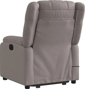 Elektrické zvedací masážní polohovací křeslo taupe textil 3205246