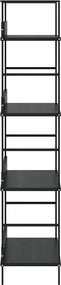 Knihovna se 4 policemi černá 60x27,6x124,5 cm kompozitní dřevo 288222