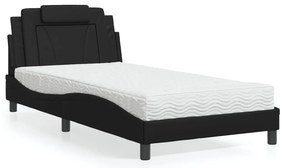 Postel Viana s matrací černá 100 x 200 cm umělá kůže 3208775