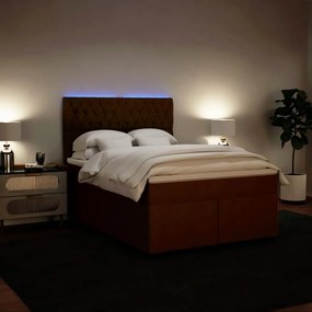 Box spring postel s matrací růžová 140x200 cm samet 3293241