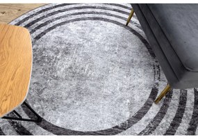 Kusový koberec Ajan šedočerný kruh 100cm