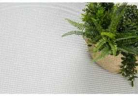 koberec kulatý TIMO 5979 SISAL venkovní rám bílý velikost kruh 200 cm | krásné koberce cz
