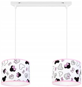 Dětské závěsné svítidlo Minnie, 2x textilní stínítko se vzorem