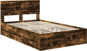 Rám postele s čelo Kouřový dub 120 x 200 cm Inženýrské dřevo 3410725