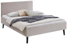 OnaDnes -20% Béžová sametová dvoulůžková postel Meise Möbel Leira 180 x 200 cm