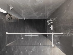 Mexen Lunar T, výklopný sprchový kout pravý 100 x 70 cm, 8mm čiré sklo, bílý profil, 834T-100-070-20-00-P