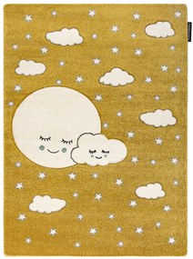 Dywany Łuszczów Dětský kusový koberec Petit Moon with clouds gold Rozměry koberců: 160x220