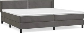 Box spring postel s matrací tmavě šedá 200x200 cm samet 3130920
