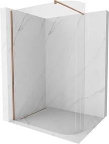 Mexen Kioto, sprchová zástěna Walk-In 80 x 200 cm, 8mm čiré sklo, měděný matný profil, 800-080-101-65-06