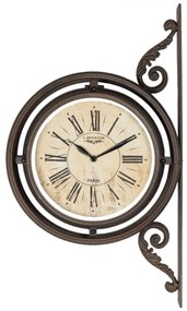 Hnědé nástěnné retro hodiny – 34x10x59 cm