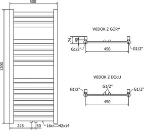 Mexen Uran topné těleso 1200 x 500 mm, 416 W, zlatá, W105-1200-500-00-50