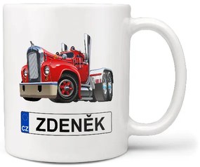 Hrnek SPZ se jménem – barevný kamion (Jméno: Zdeněk, Náplň hrníčku: Žádná)