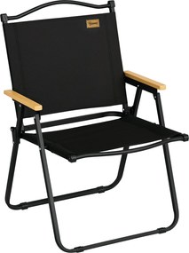 Skládací campingová židle Outsunny s opěrkami - Oxfordská tkanina a ocelová konstrukce - 54 x 59 x 78 cm - Černá | Aosom