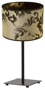 Stolní lampa WERONA 1, 1x černé/zlaté textilní stínítko se vzorem, (výběr ze 4 barev konstrukce)