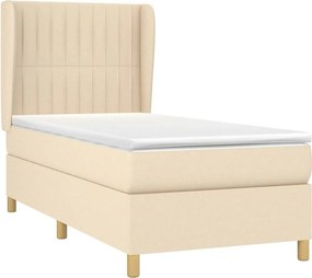 Box spring postel s matrací krémová 100 x 200 cm textil 3128666