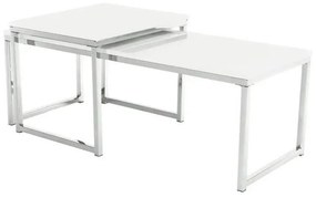 Konferenční stolky, set 2 ks, bílá extra vysoký lesk, Tempo Kondela ENISA TYP 2