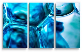 Sablio Obraz - 3-dílný Modré bubliny - 120x80 cm