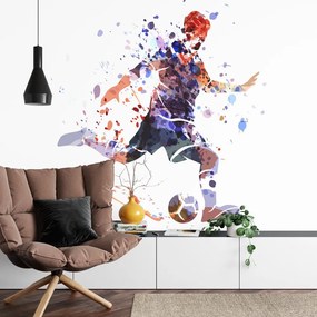 Fototapeta Akvarel Silueta Fotbalového Hráče Omyvatelný vlies 416x254