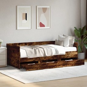 Válenda se zásuvkami bez matrace kouřový dub 75 x 190 cm 3280836