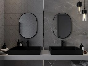 Mexen Loft oválné koupelnové zrcadlo 70 x 50 cm, černý rám - 9851-070-050-000-70