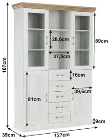 Kondela Vitrína, sosna skandinávská / dub divoký, ROYAL W2D