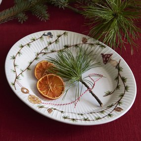 KÄHLER Oválný talíř Hammershøi Christmas 28,5×22,5 cm, multi barva, porcelán
