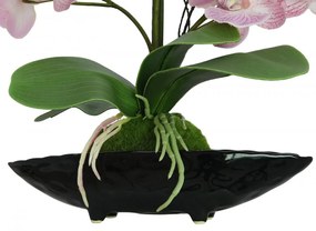 Umělá květina - Orchidej aranžmá s květináči, růžová, 60 cm.