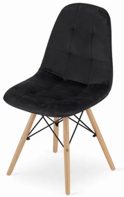 Set tří jídelních židlí DUMO - černé (hnědé nohy) (3 ks)